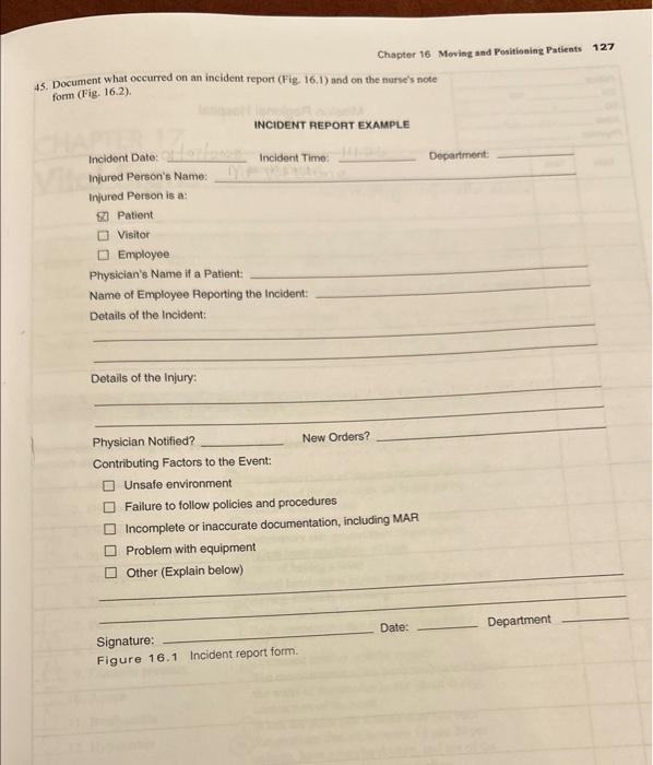 Solved Documentation Exercise - Scenario: Questions 44 | Chegg.com