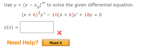Solved Use y=(x-x0)m ﻿to solve the given differential | Chegg.com