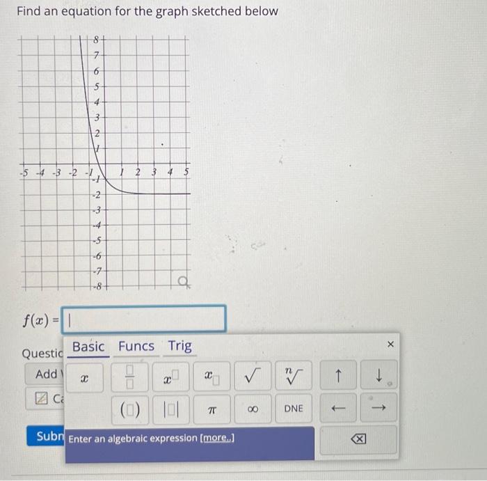 Solved Find an equation for the graph sketched below f(x)= | Chegg.com