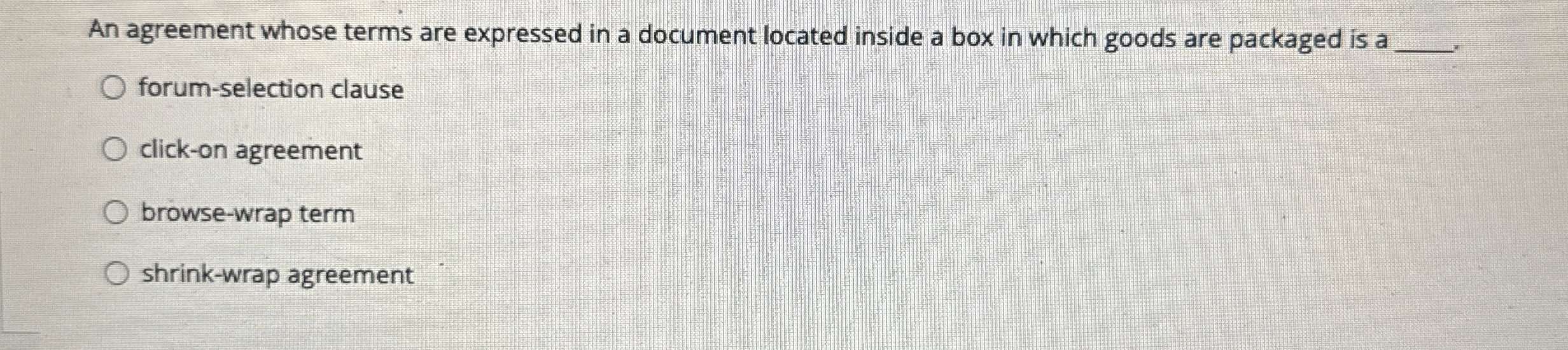 Solved An agreement whose terms are expressed in a document | Chegg.com