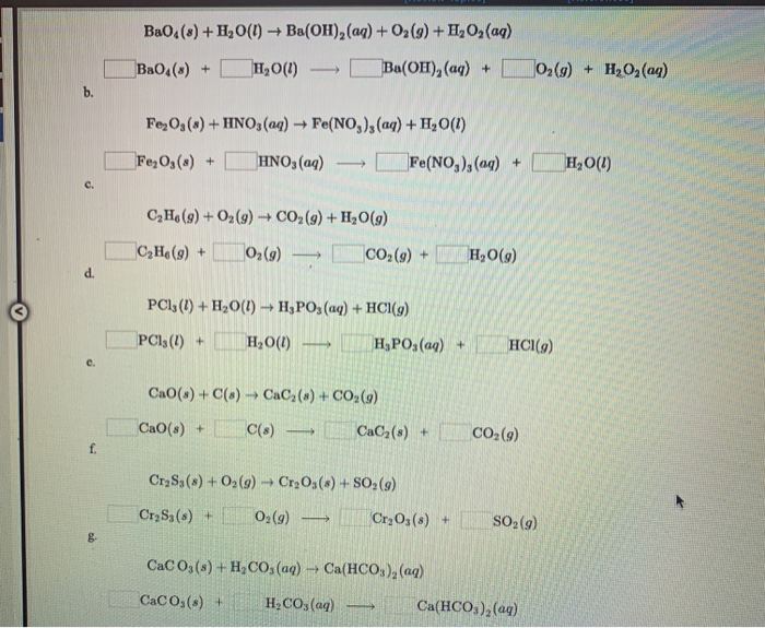 Solved Ba04 (8) + H2O(1) + Ba(OH),(aq) + O2(g) + H2O2(aq) | Chegg.com