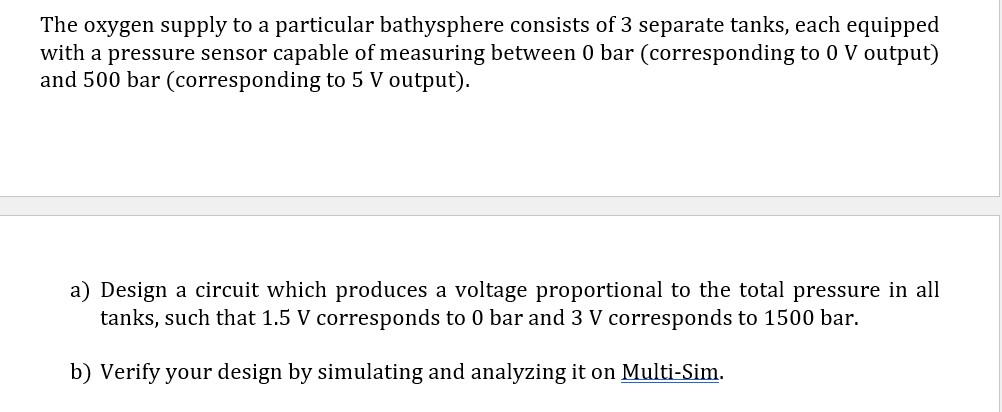 Solved The oxygen supply to a particular bathysphere | Chegg.com