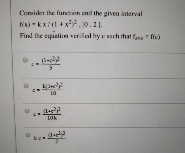 Solved Consider the function and the given interval f(x) = | Chegg.com