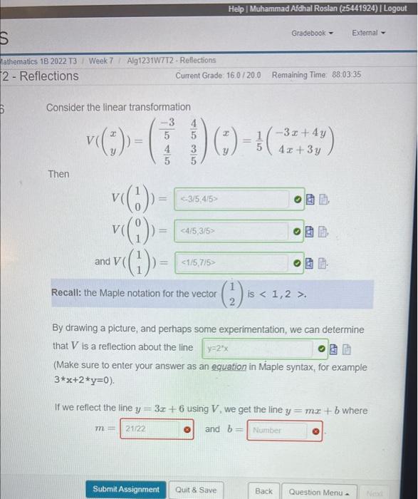 Solved Consider the linear transformation | Chegg.com