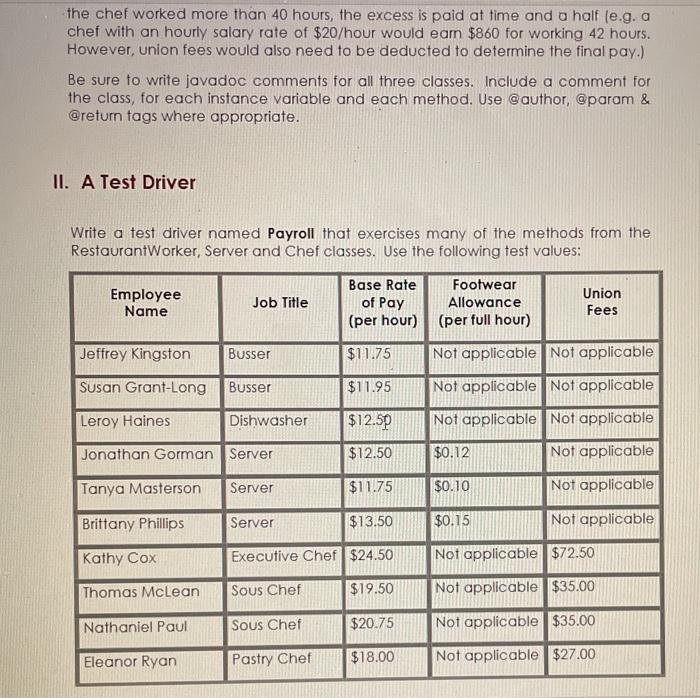 Solved I. Basic Inheritance: Write a class named | Chegg.com