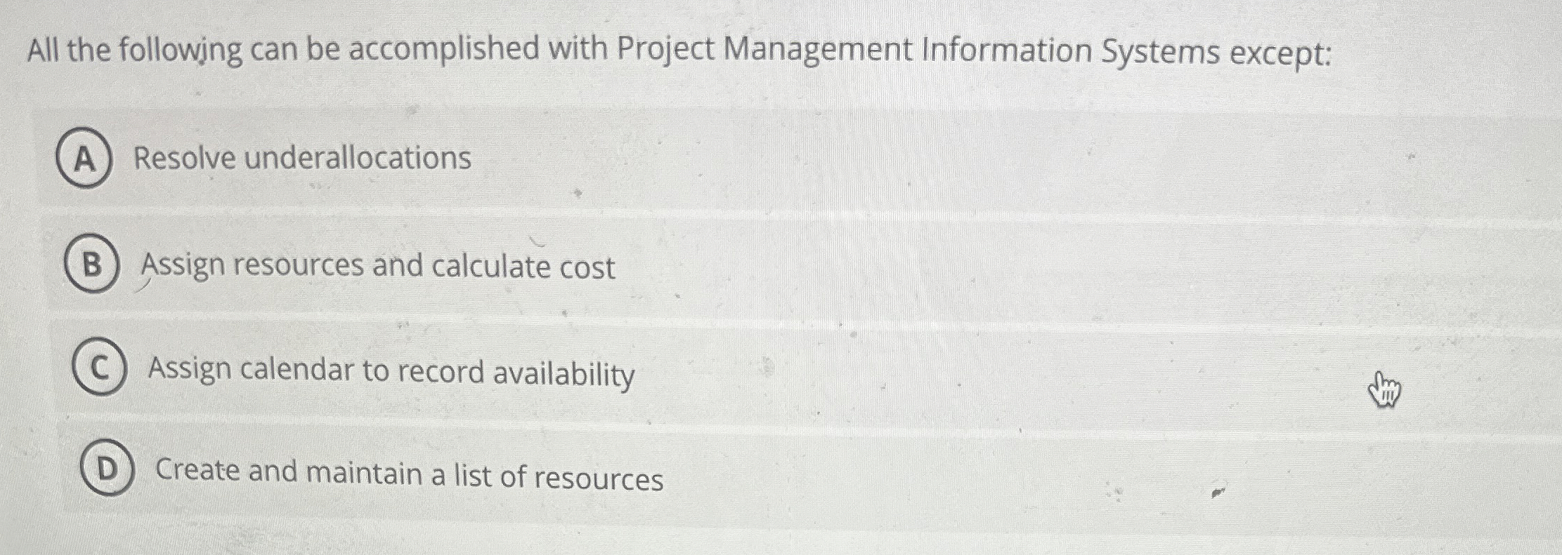 Solved All the following can be accomplished with Project | Chegg.com