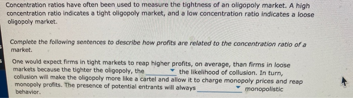 Solved Concentration ratios have often been used to measure | Chegg.com