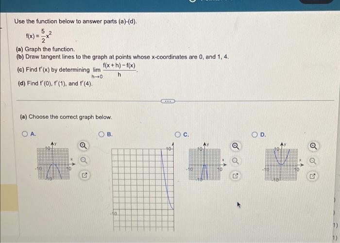 Solved Use the function below to answer parts (a)-(d). | Chegg.com