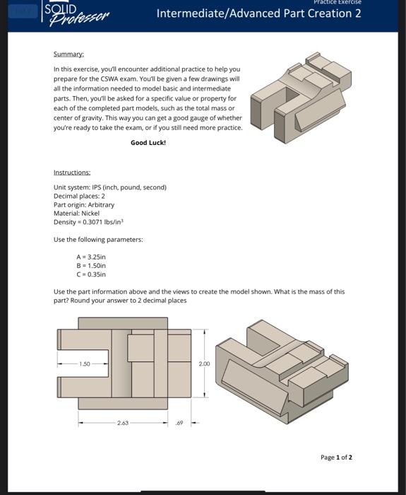 Solved Exercise Isprofessor Intermediate/Advanced Part | Chegg.com