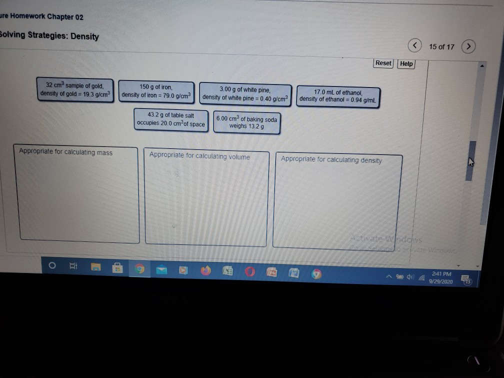 Solved ure Homework Chapter 02 Solving Strategies: Density | Chegg.com