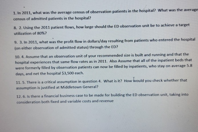 answers to middletown general hospital case study | Chegg.com