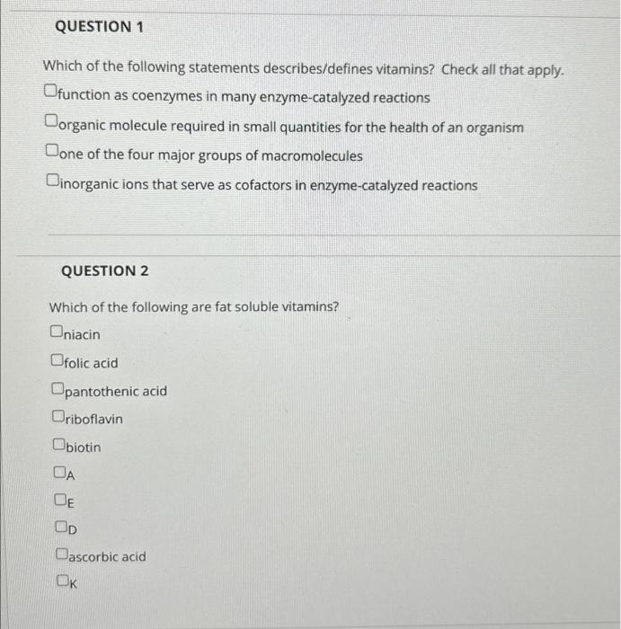 Solved Which of the following statements describes/defines | Chegg.com