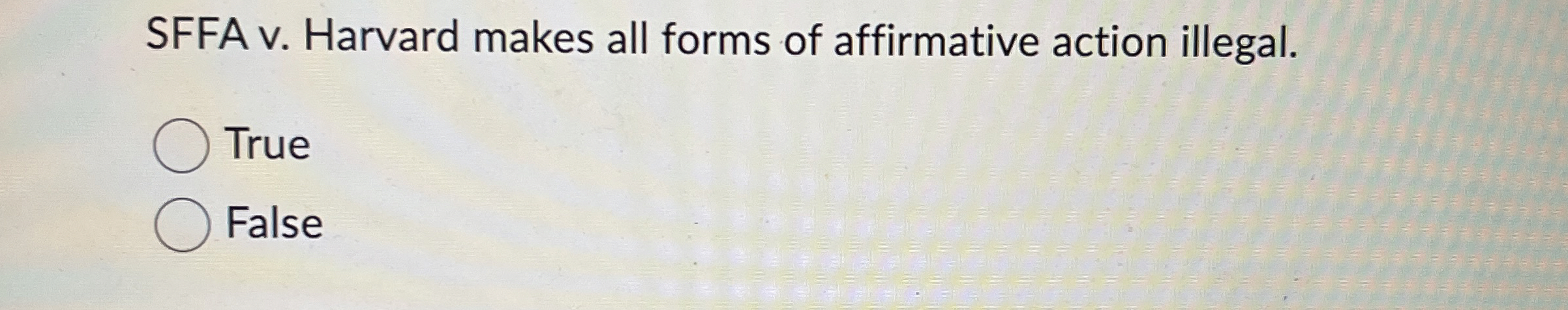 Solved SFFA v. ﻿Harvard makes all forms of affirmative | Chegg.com