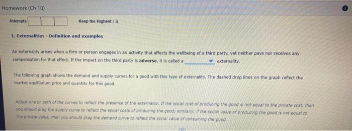 Solved 1. Externalities - Definition and examples An | Chegg.com