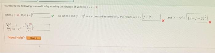 Solved Transform the following summation by making the | Chegg.com