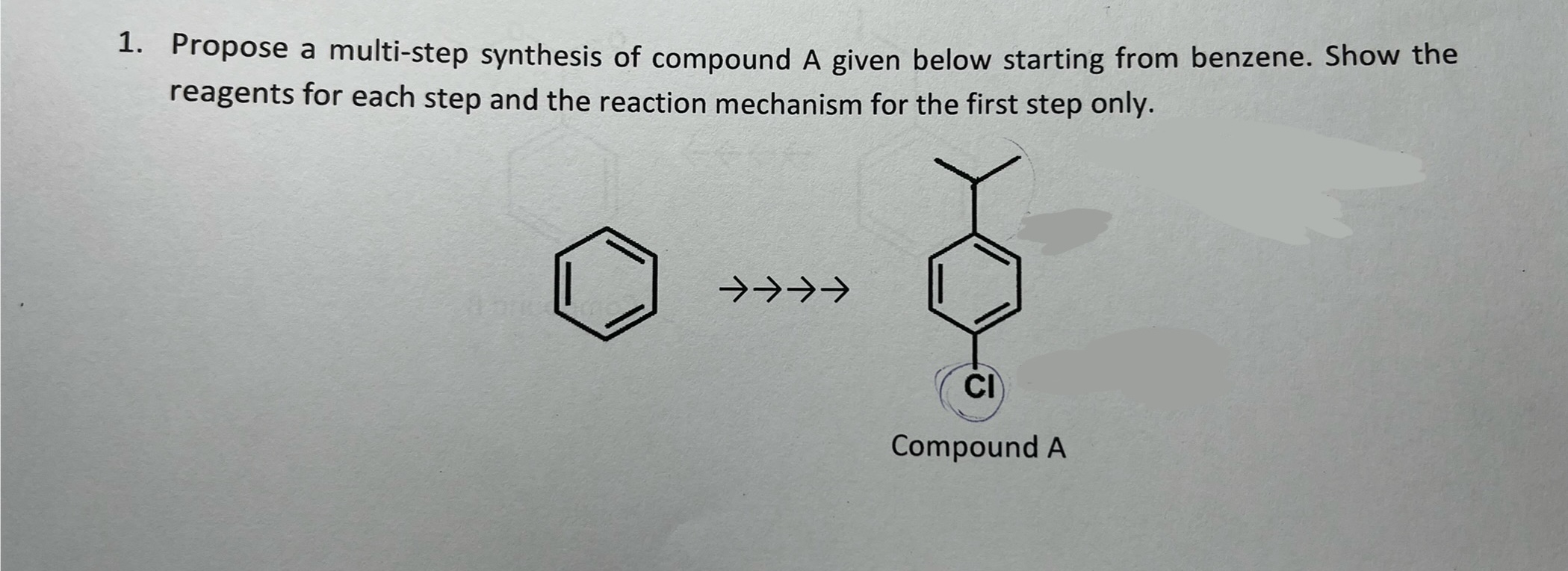 Solved Propose a multi-step synthesis of compound A given | Chegg.com