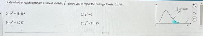 Solved State whether each standardized test statistic x2 | Chegg.com