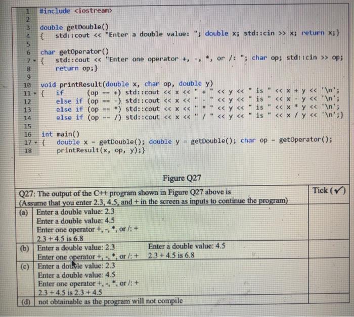 Solved #include 2 3 4 5 6 double getDouble() { std::cout