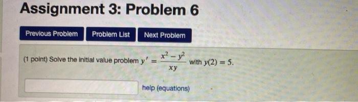 Solved ssignment 3: Problem 4 revious Problem Problem List | Chegg.com