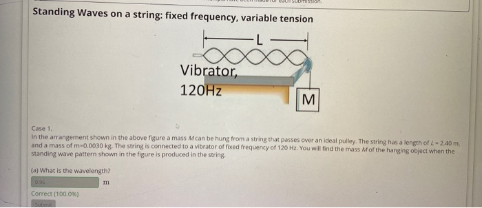 Solved Standing Waves on a string: fixed frequency, variable | Chegg.com