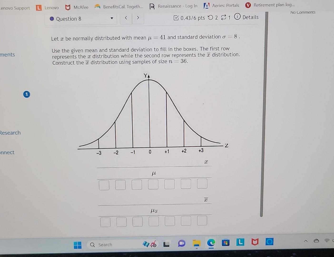Solved Let x be normally distributed with mean μ=41 and | Chegg.com