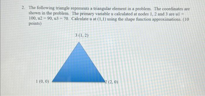 Solved 2. The following triangle represents a triangular | Chegg.com