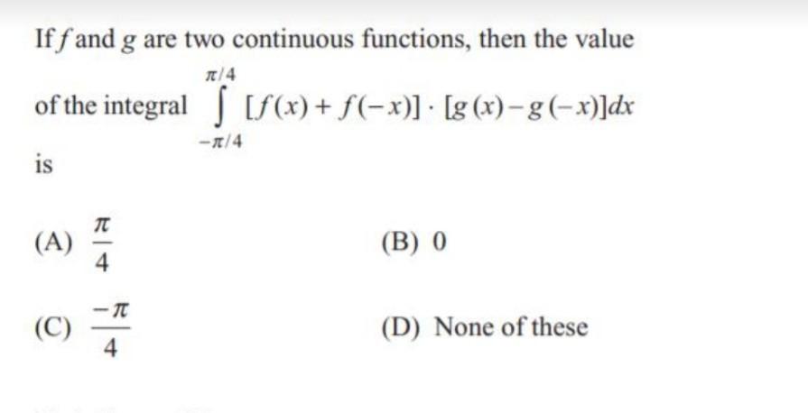 Solved If f and g are two continuous functions, then the | Chegg.com