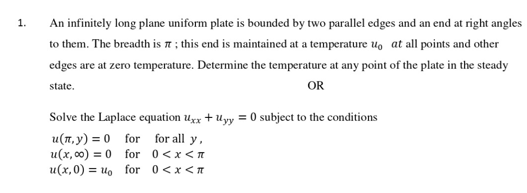 Solved Q1 ﻿An infinitely long plane uniform plate is bounded | Chegg.com