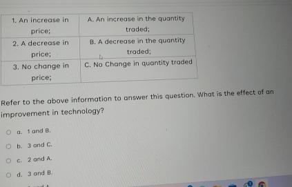 Solved \table[[\table[[1. ﻿An increase | Chegg.com
