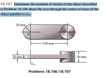 Solved 18.107 ﻿Determine the moment of inertia of the object | Chegg.com