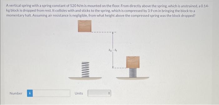 Solved A vertical spring with a spring constant of 520 N/m | Chegg.com