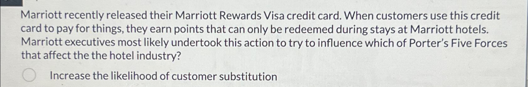 Solved Marriott recently released their Marriott Rewards | Chegg.com