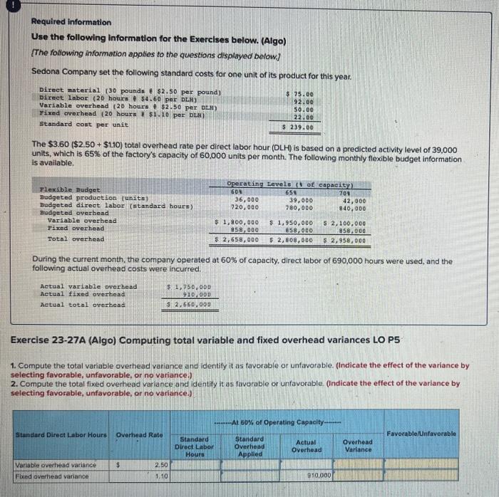 Solved Required information Use the following information | Chegg.com