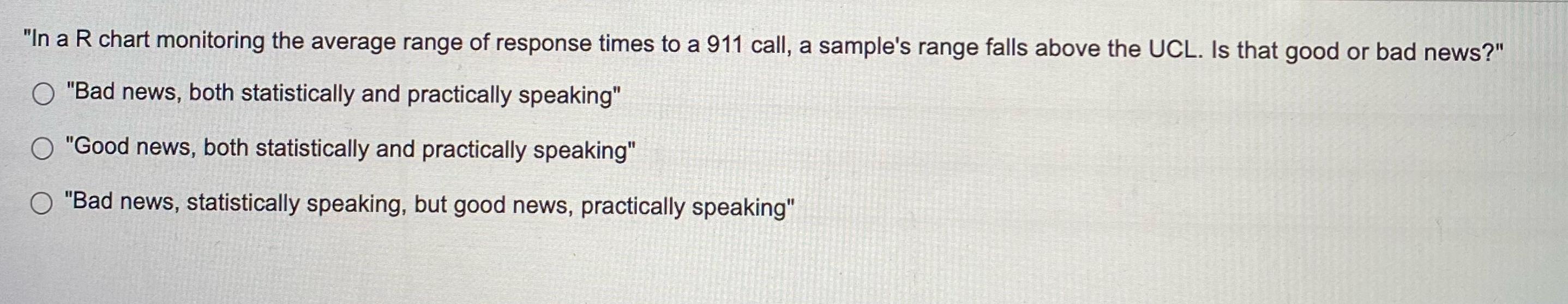 Solved "In a R chart monitoring the average range of | Chegg.com