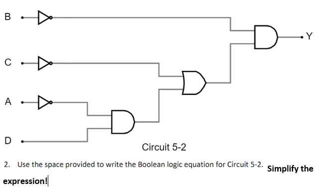 Solved Circuit 5-2Use the space provided to write the | Chegg.com