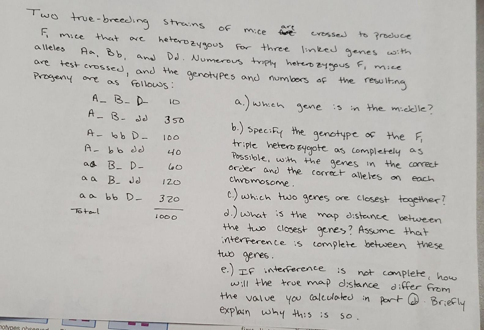 Two true-breeding straing of mice are crossed to | Chegg.com