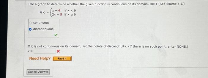 Solved Use a graph to determine whether the given function | Chegg.com