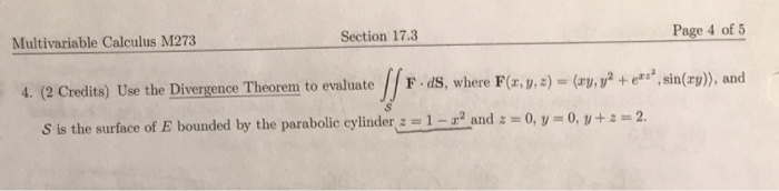 Solved Multivariable Calculus M273 Section 17.3 Page 3 of 5 | Chegg.com