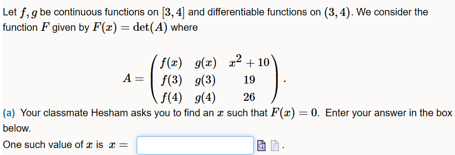 Solved Let F G ﻿be Continuous Functions On 3 4 ﻿and