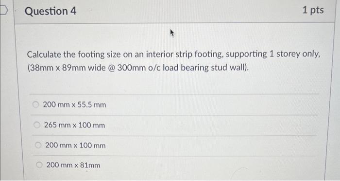 Solved Calculate the footing size on an interior strip | Chegg.com