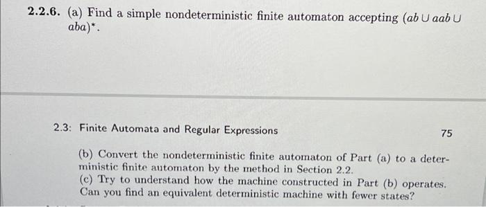 Solved 2.2.6. (a) Find a simple nondeterministic finite | Chegg.com