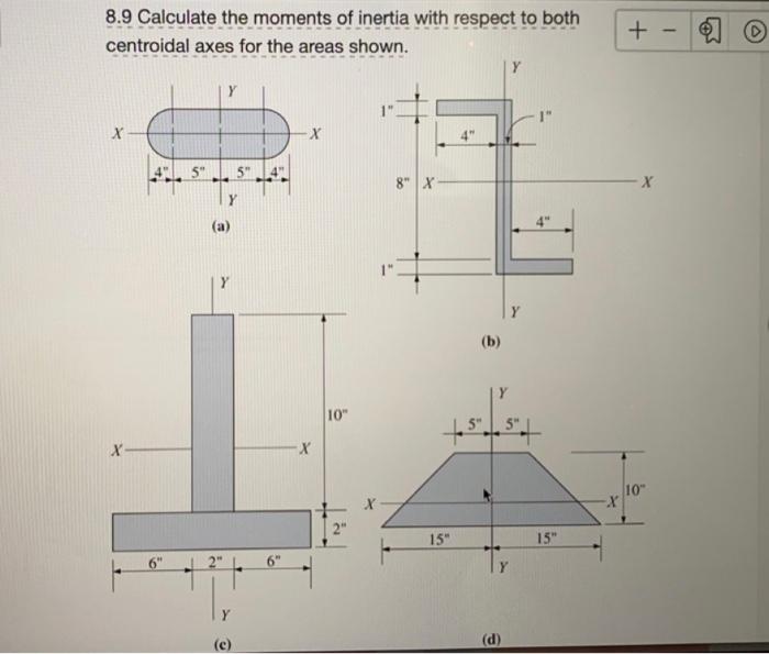 Solved 8.9 Calculate the moments of inertia with respect to | Chegg.com