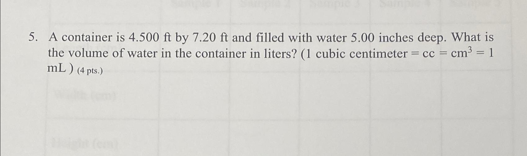 Solved A container is 4.500ft ﻿by 7.20ft ﻿and filled with | Chegg.com