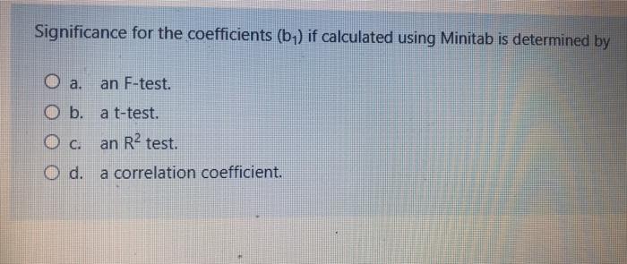 Solved Significance for the coefficients (b) if calculated | Chegg.com