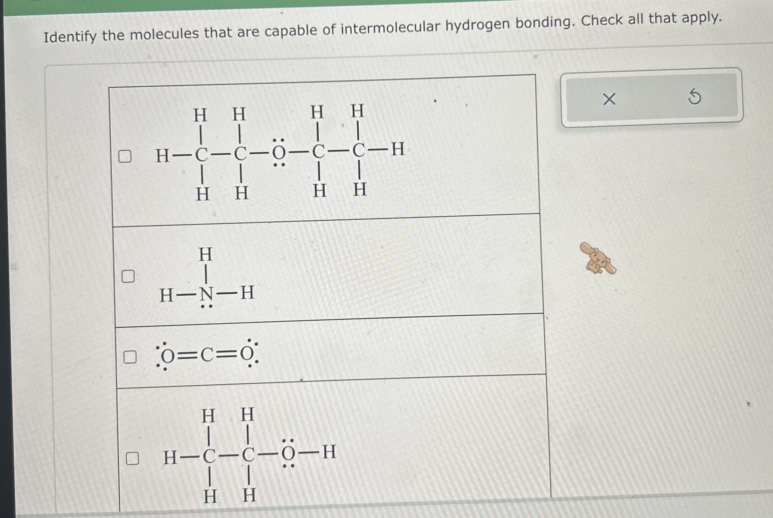 Solved Identify the molecules that are capable of | Chegg.com