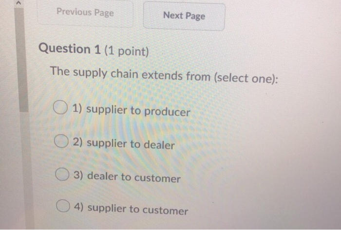 Solved Previous Page Next Page Question 1 (1 point) The | Chegg.com