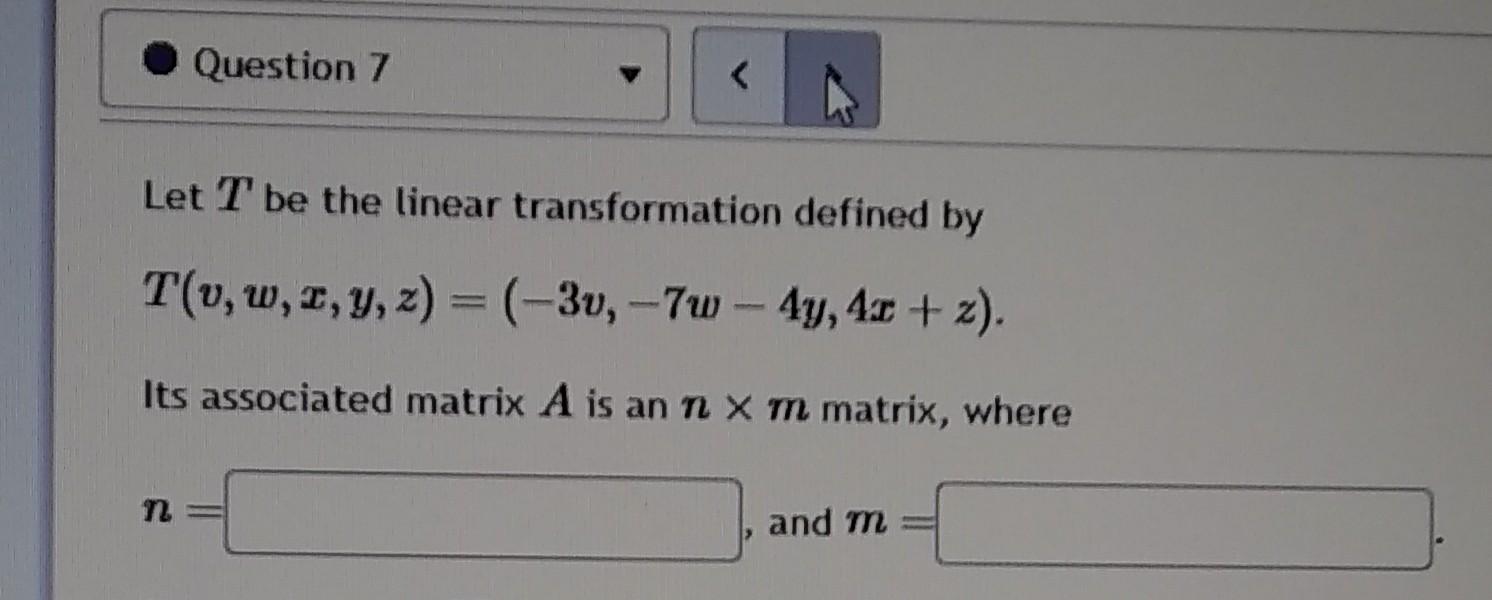 Solved Let T be the linear transformation defined by | Chegg.com