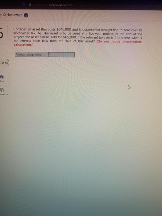 Solved mheducation.com 1 10 Homework Consider an asset that | Chegg.com