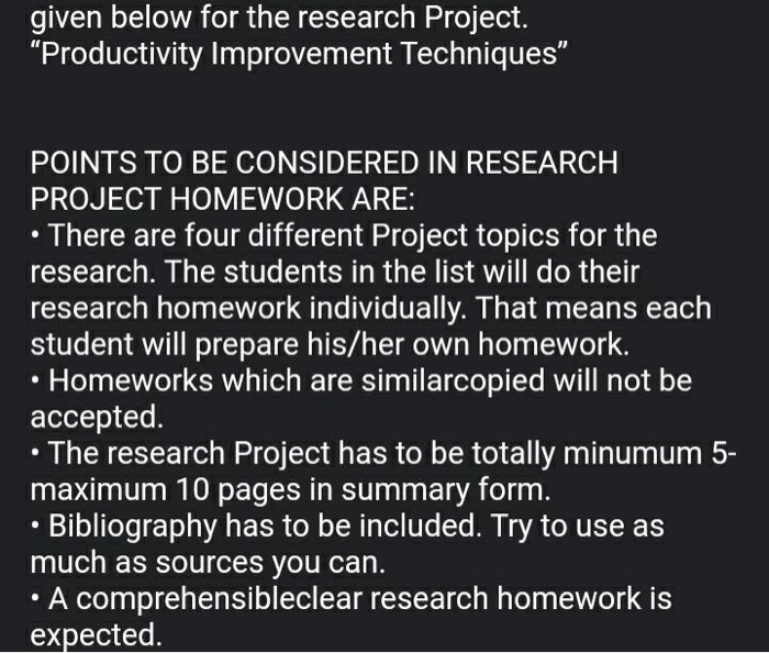 Solved given below for the research Project. "Productivity | Chegg.com
