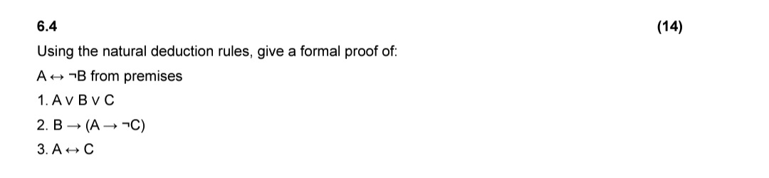 Solved 6.4(14)Using the natural deduction rules, give a | Chegg.com